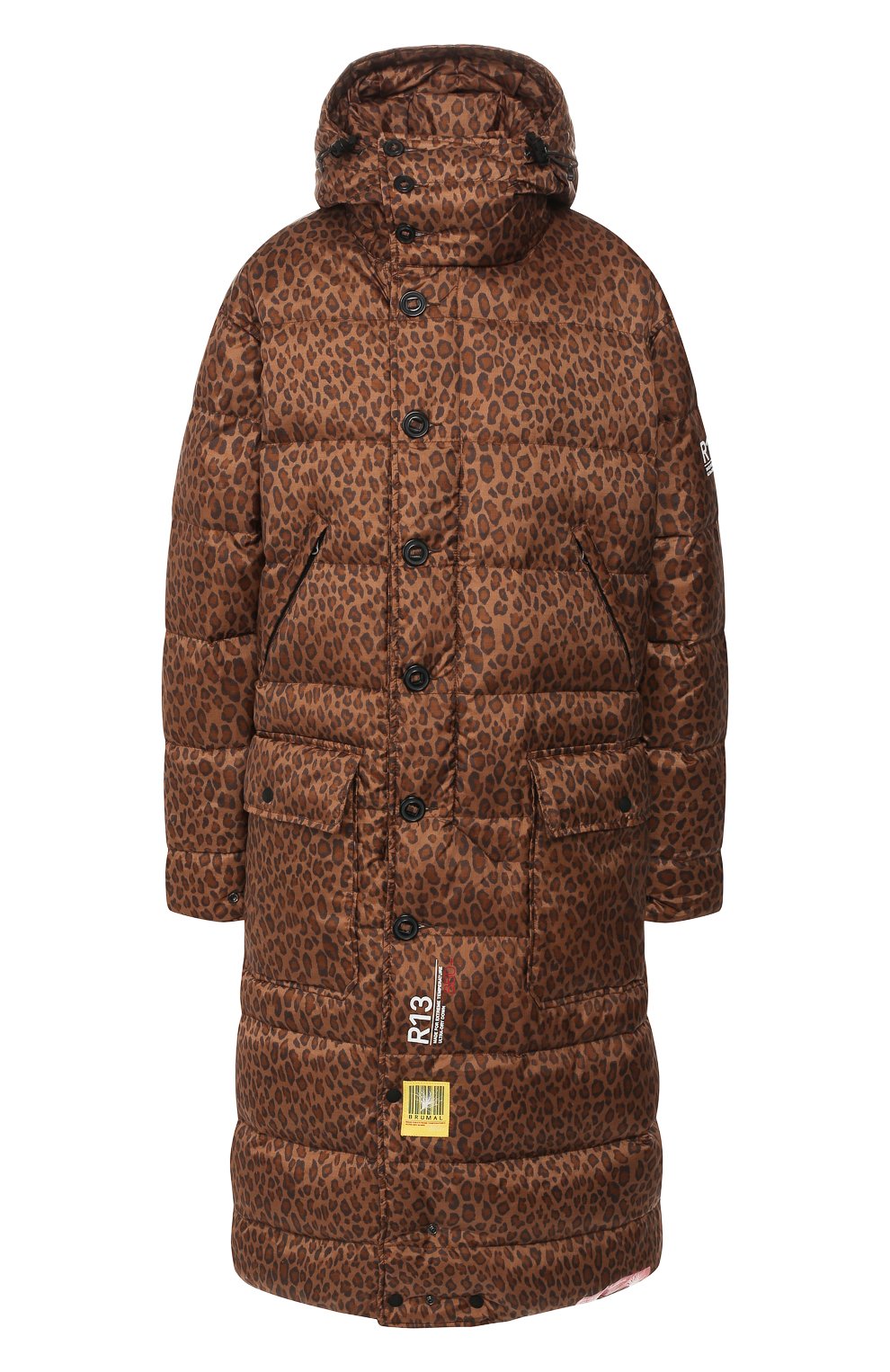 Женский коричневый пуховик r13 x brumal R13 купить в интернет-магазине ...