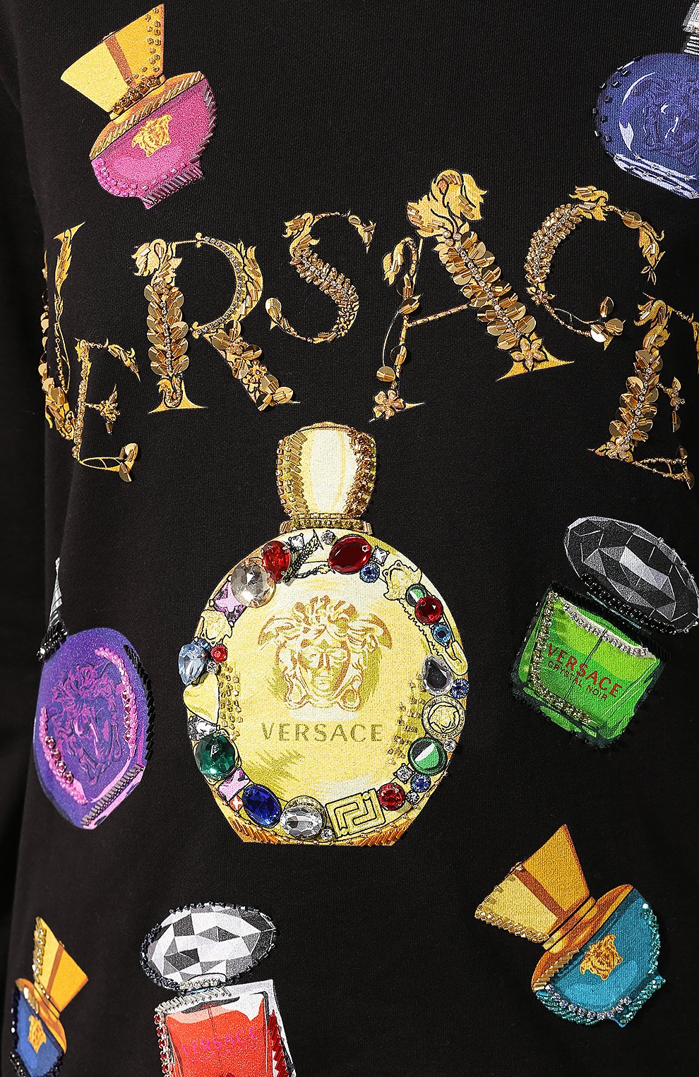 Женский черный хлопковое худи VERSACE купить в интернет-магазине ЦУМ ...