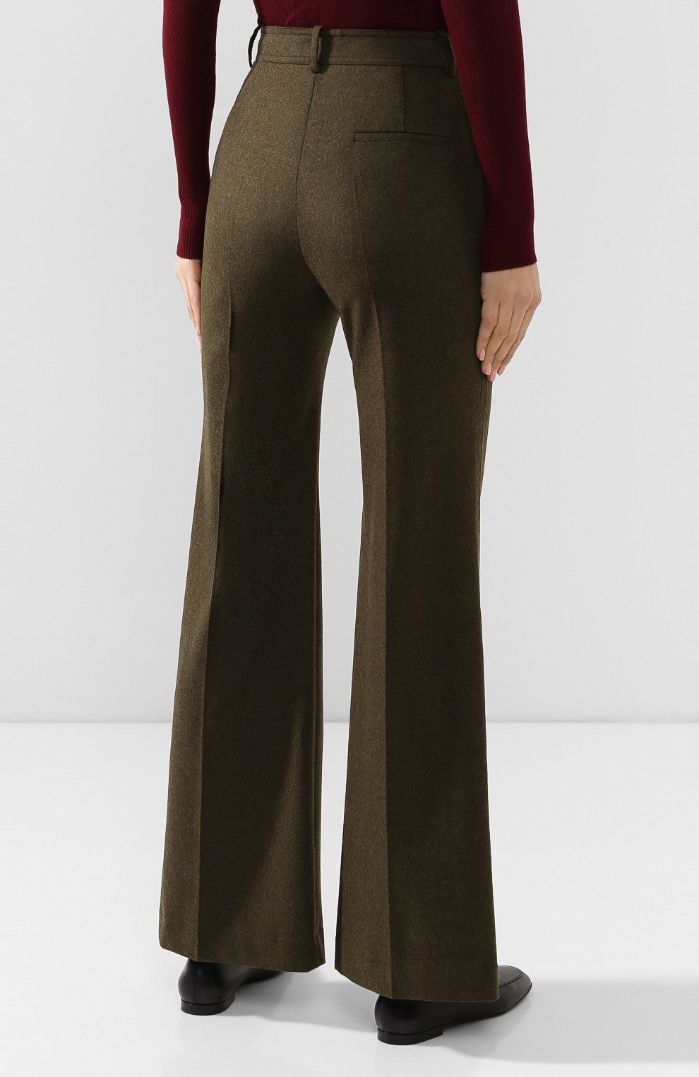 Женские хаки шерстяные брюки VICTORIA BECKHAM купить в интернет ...
