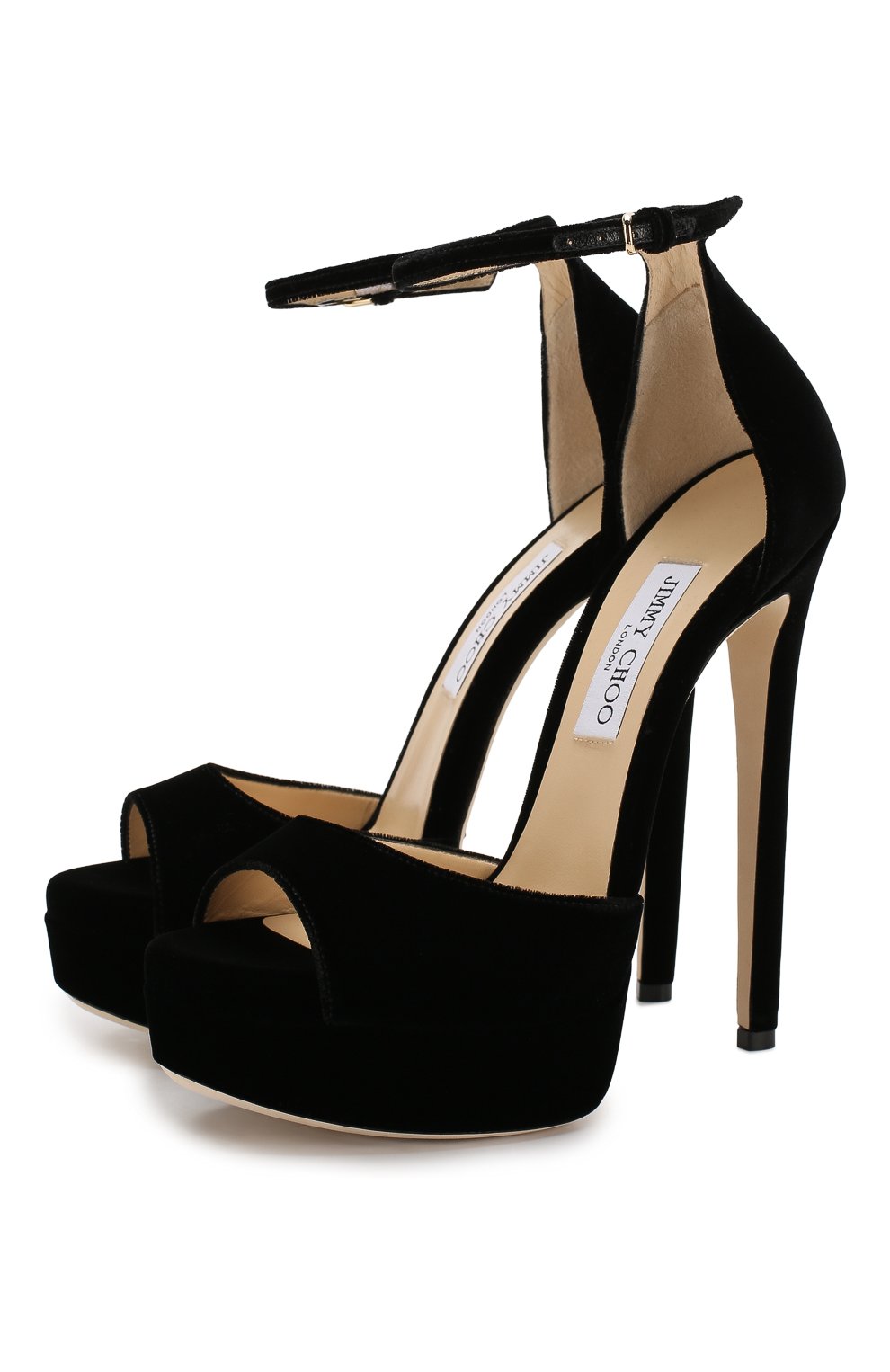 Женские черные текстильные босоножки max 150 JIMMY CHOO — купить за ...