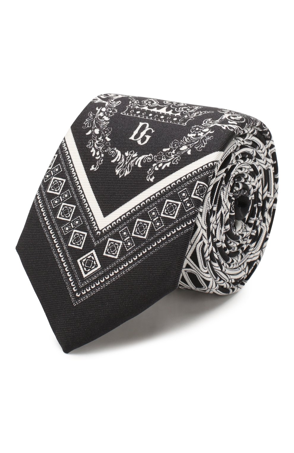 Мужской черно-белый шелковый галстук DOLCE & GABBANA — купить за 12700 ...