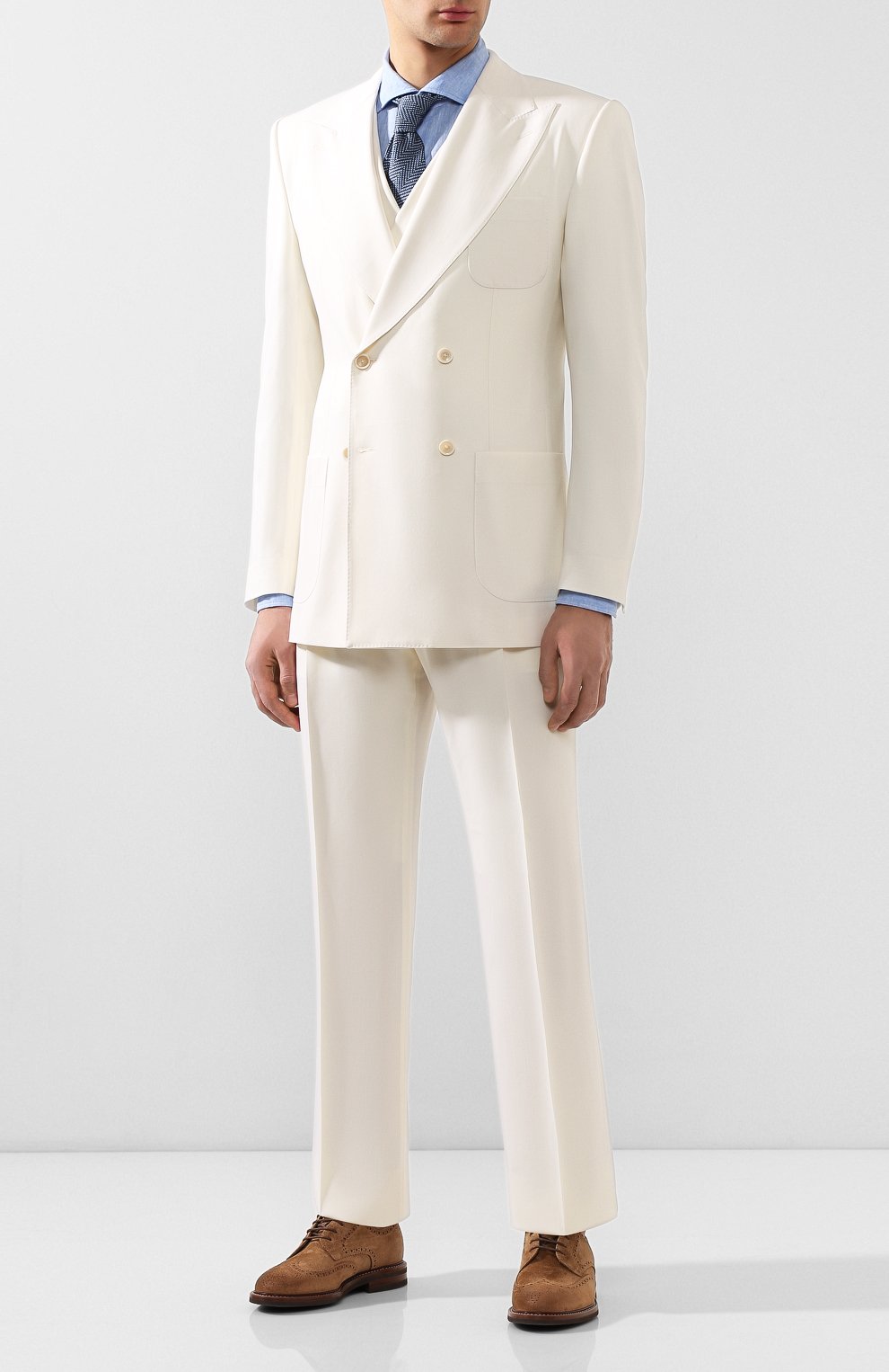 Мужской белый шерстяной костюм-тройка DOLCE & GABBANA купить в интернет ...