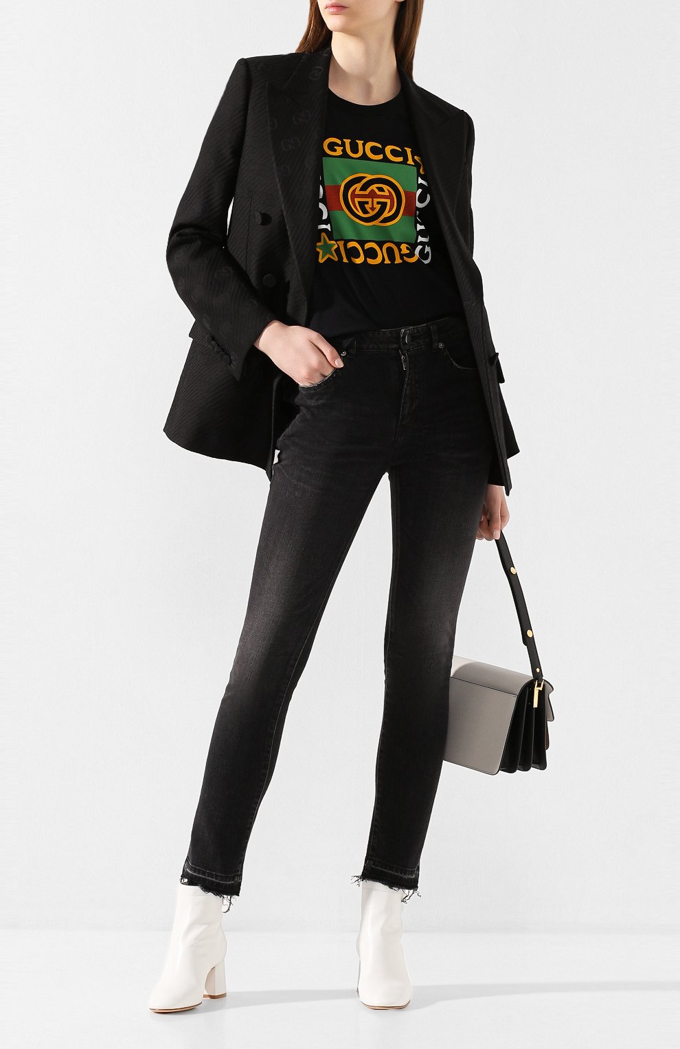 Женские белые кожаные ботильоны hyder 60 GIANVITO ROSSI — купить в ...