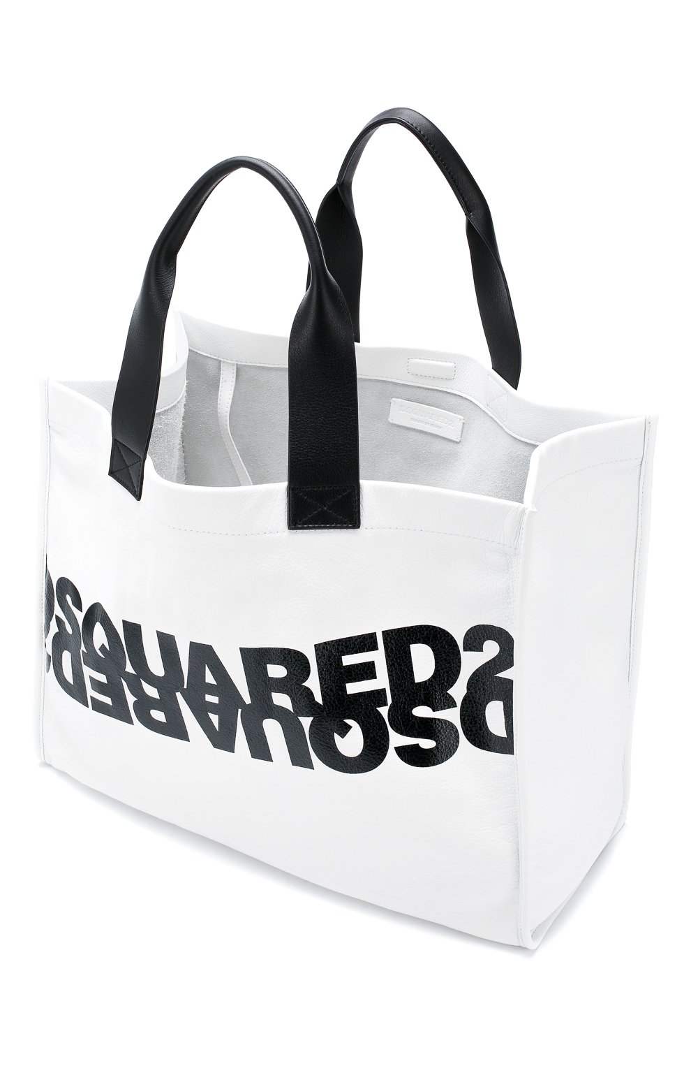 Женский белый сумка-шопер mirrored logo DSQUARED2 купить в интернет ...