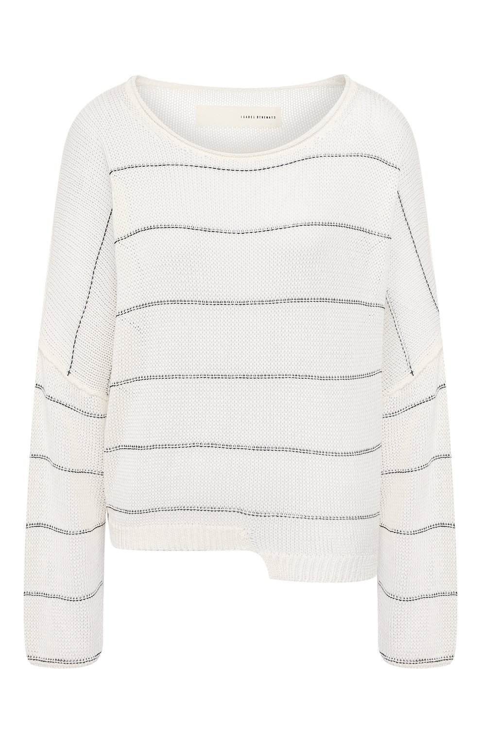 Женский черно-белый хлопковый свитер ISABEL BENENATO купить в интернет ...