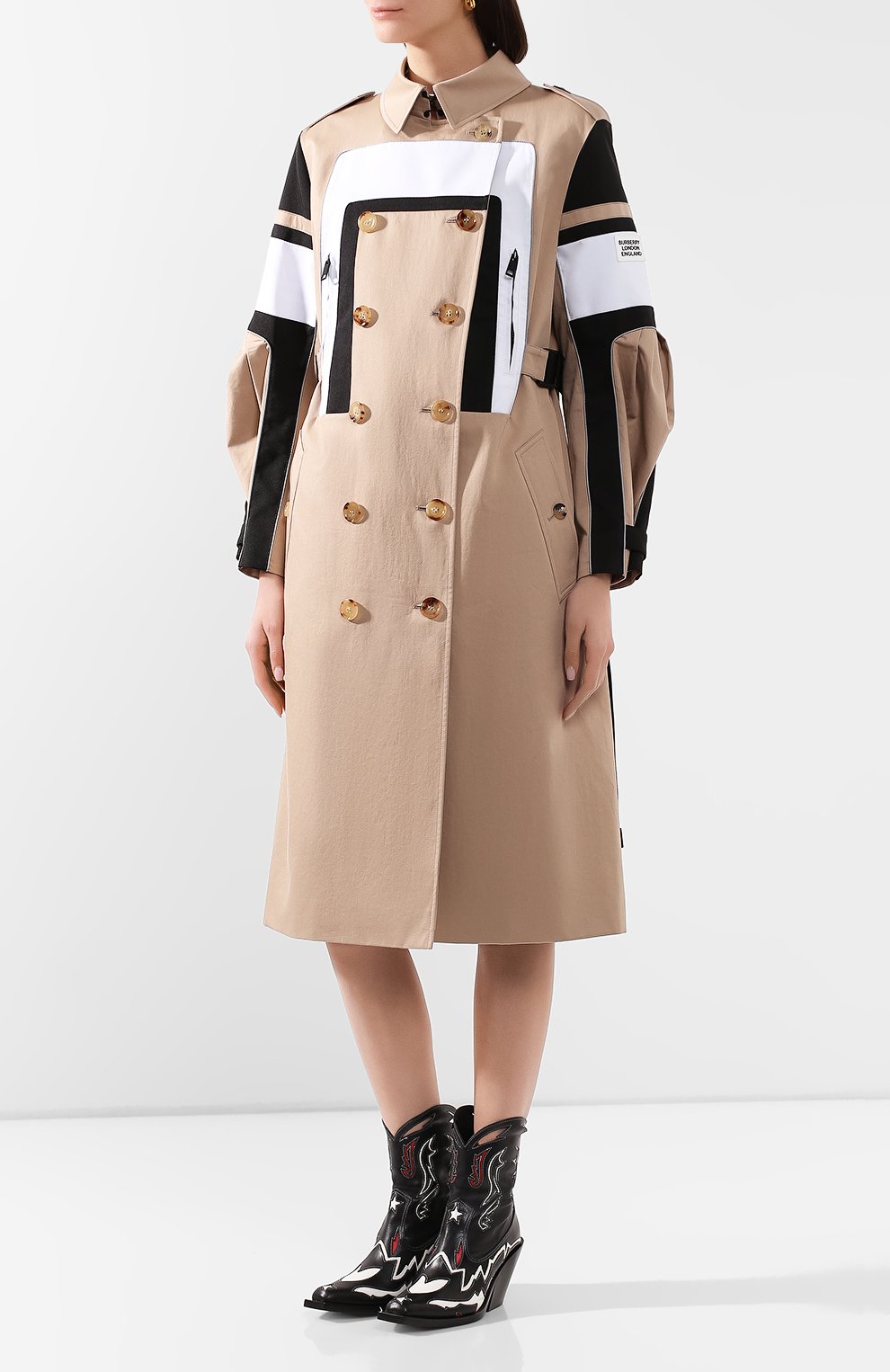 Женский бежевый хлопковый тренч BURBERRY купить в интернет-магазине ЦУМ ...