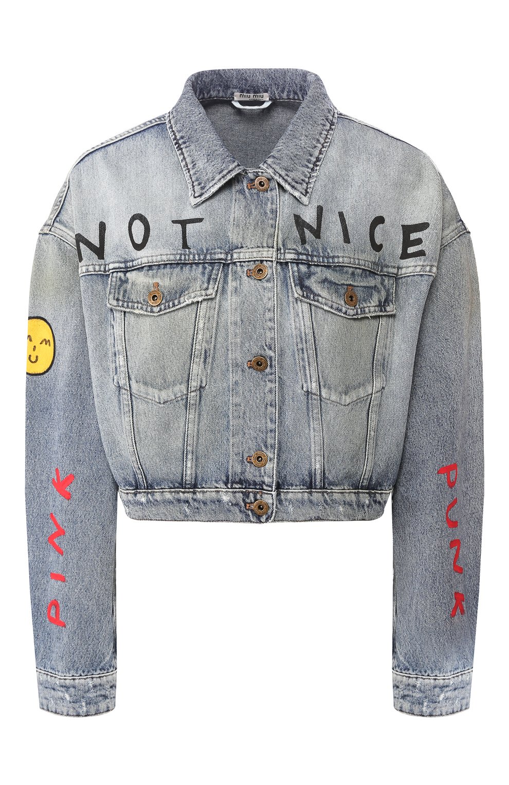 Женская синяя джинсовая куртка Miu Miu — купить в интернет магазине ЦУМ арт Gwb071 1wbd F0013