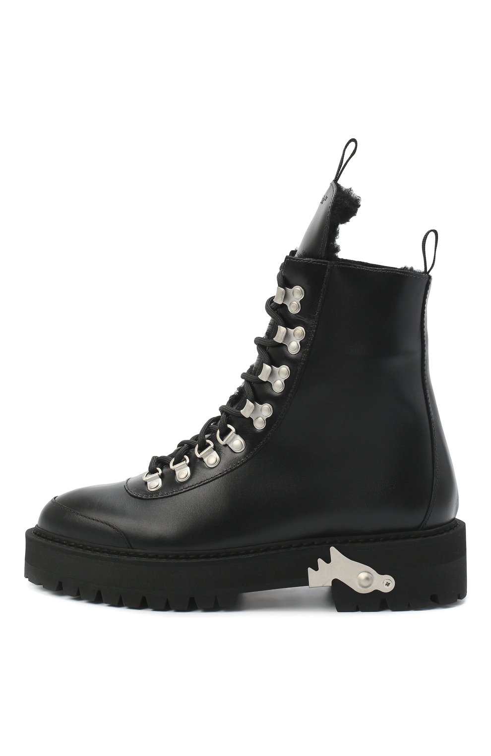 Женские черно-белые кожаные ботинки OFF-WHITE — купить в интернет ...