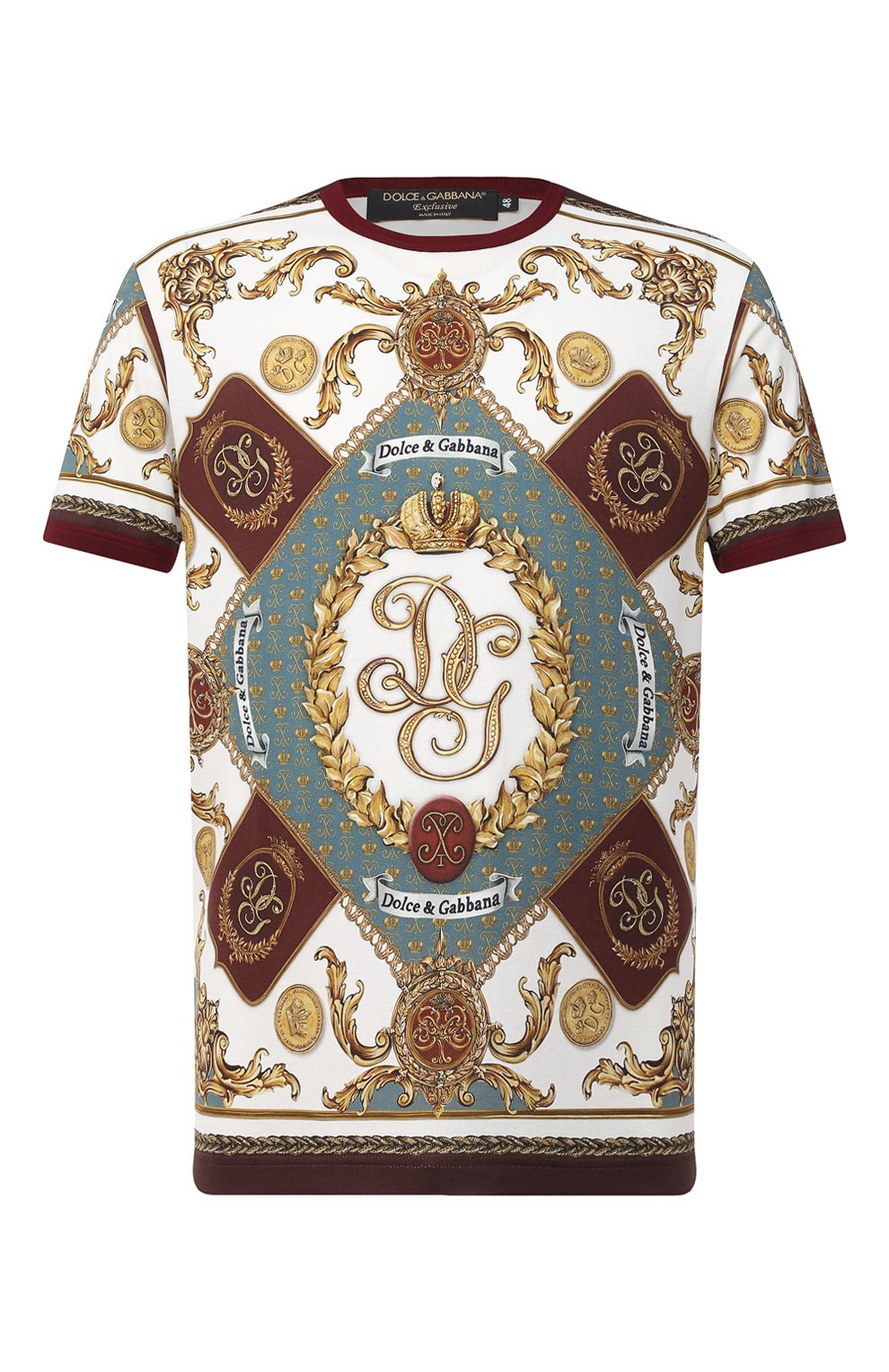 Мужская разноцветная хлопковая футболка DOLCE & GABBANA купить в ...