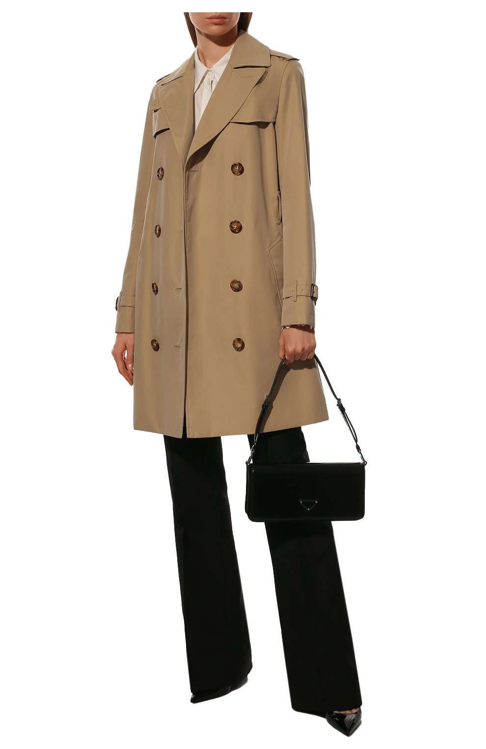 Женский бежевый хлопковый тренч kensington BURBERRY — купить в интернет ...