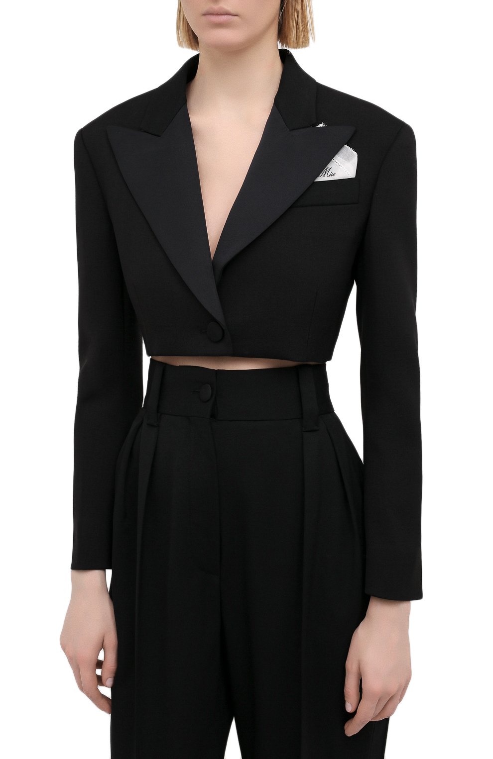 Женский черный шерстяной жакет Miu Miu — купить в интернет магазине ЦУМ арт Mh1639 1r1 F0002