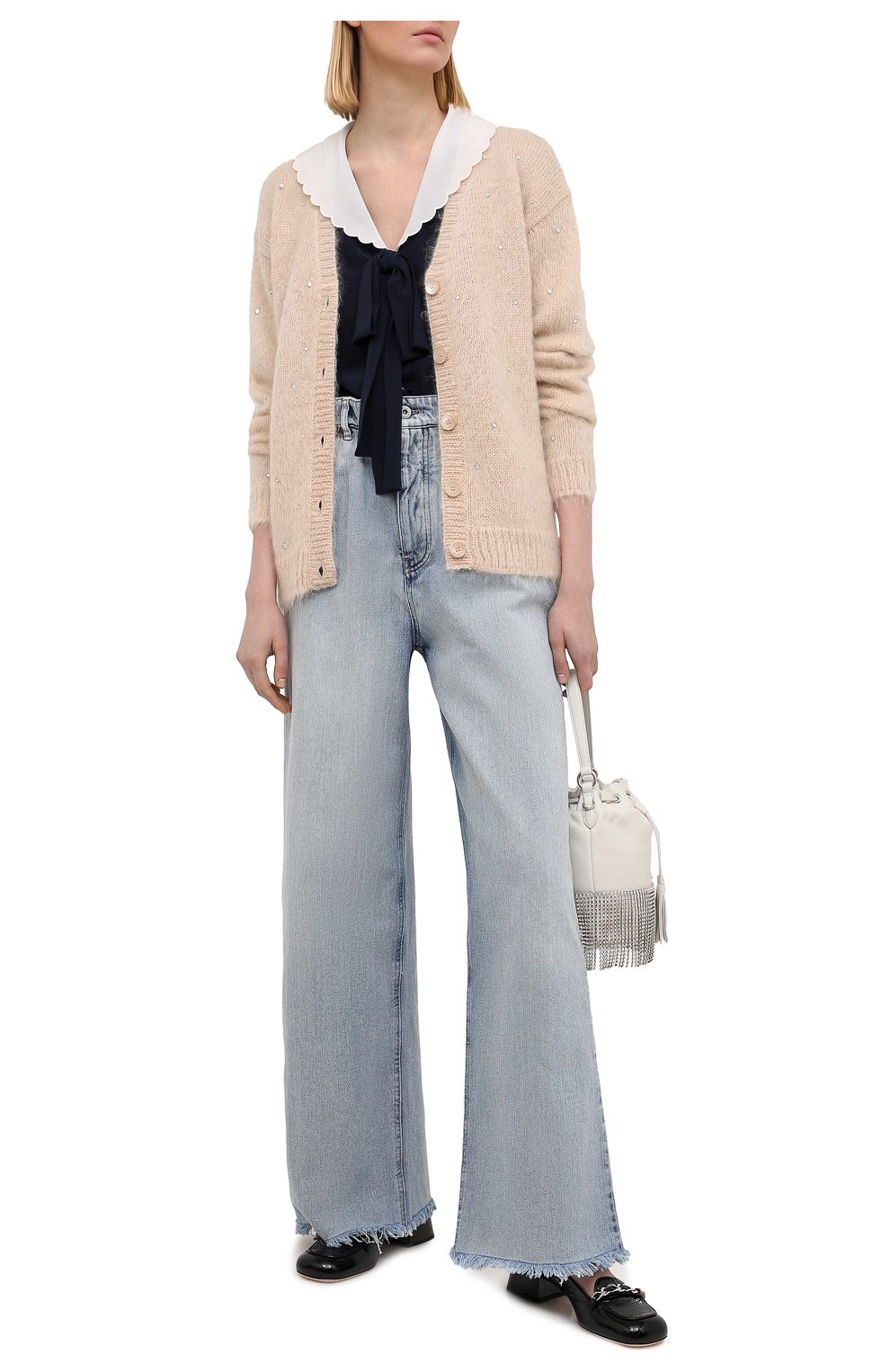 Женский кремовый кардиган Miu Miu — купить за 140000 руб в интернет магазине ЦУМ арт Mmf384