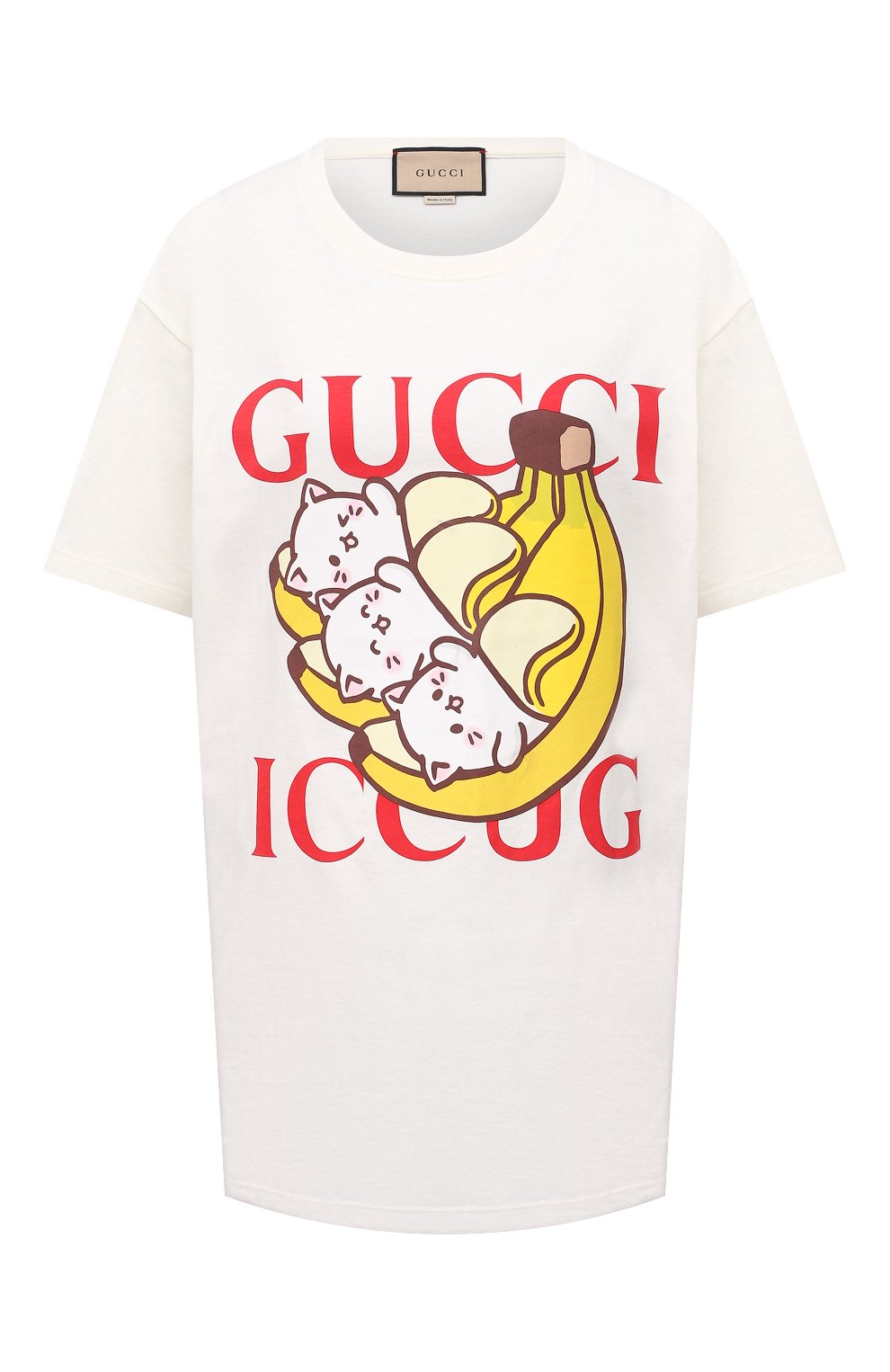 Женская белая хлопковая футболка GUCCI купить в интернет-магазине ЦУМ ...