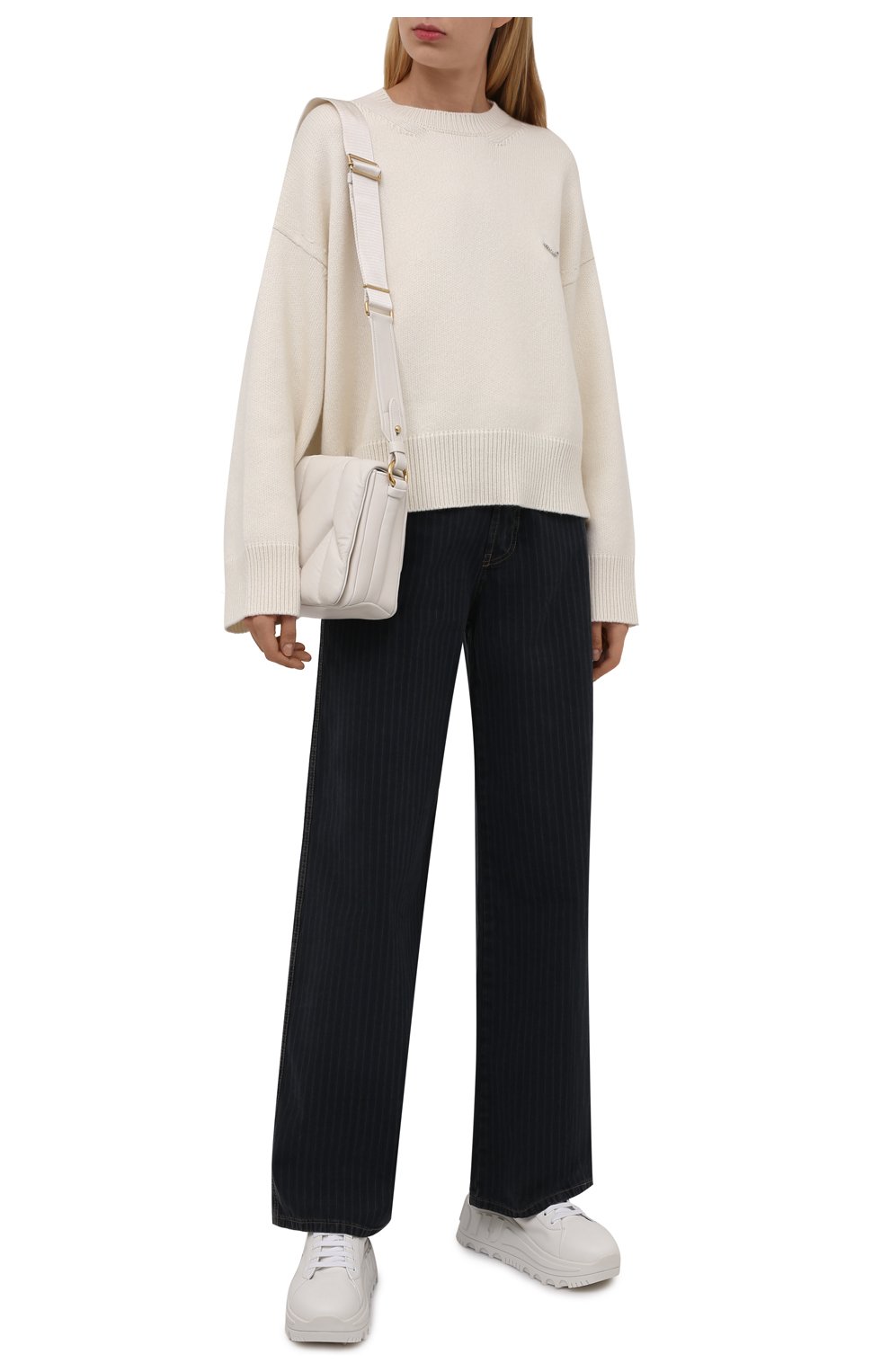 Женский кремовый кашемировый свитер Miu Miu купить в интернет магазине ЦУМ арт Mml461 1rz1 F0l86