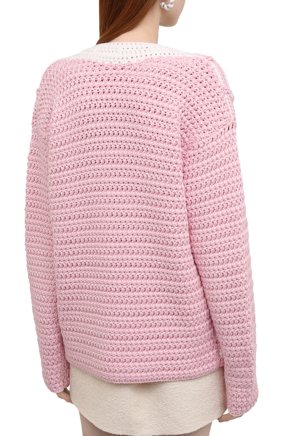 Женский розовый шерстяной свитер Miu Miu купить в интернет магазине ЦУМ арт Mml516 1zui F0442