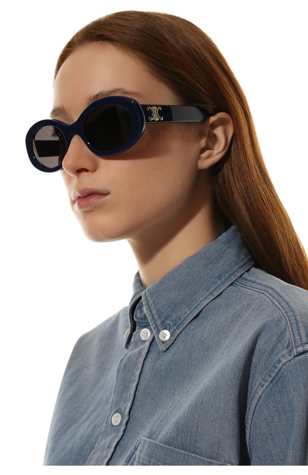 Женские темно-синие солнцезащитные очки CELINE EYEWEAR купить в ...