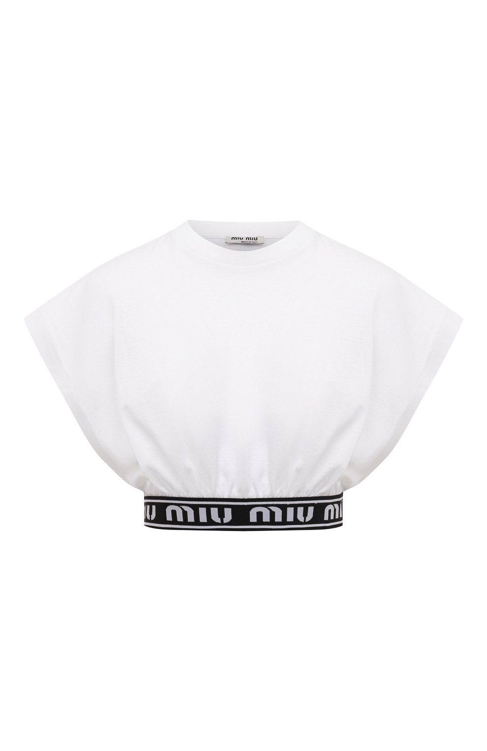 Женский белый хлопковый топ Miu Miu купить в интернет магазине ЦУМ арт Mjt632 1yia F0009