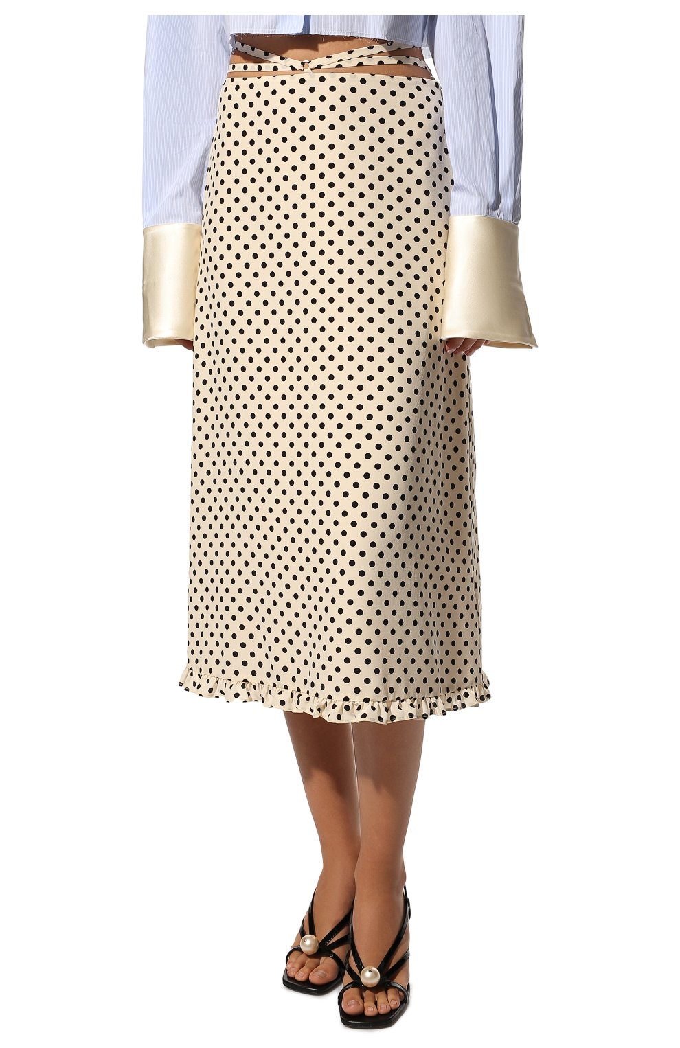 Женская кремовая шелковая юбка Miu Miu купить в интернет магазине ЦУМ арт Mg1752 10mb F0a72