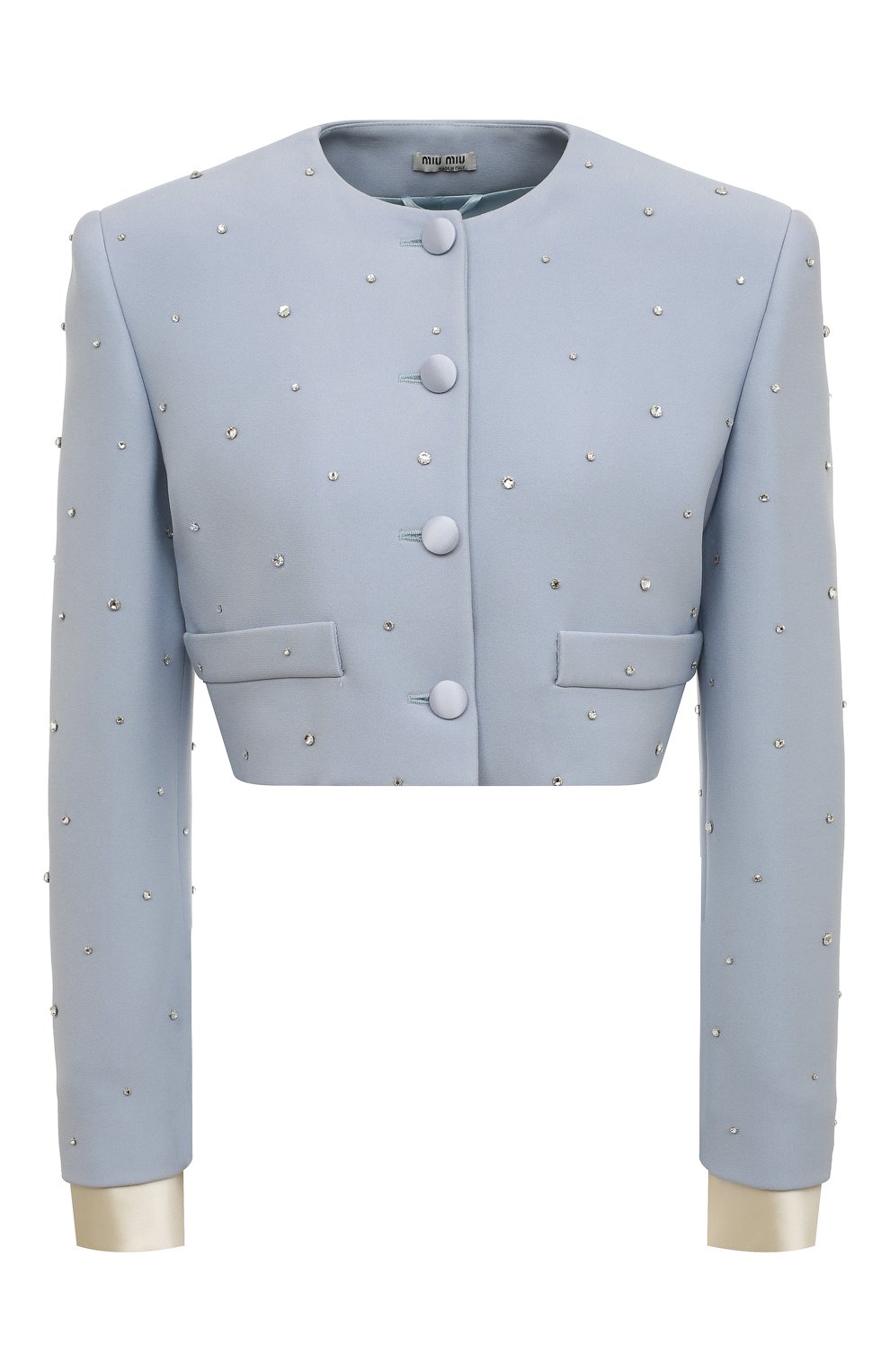 Женский светло голубой жакет из вискозы Miu Miu — купить в интернет магазине ЦУМ арт Mh1648