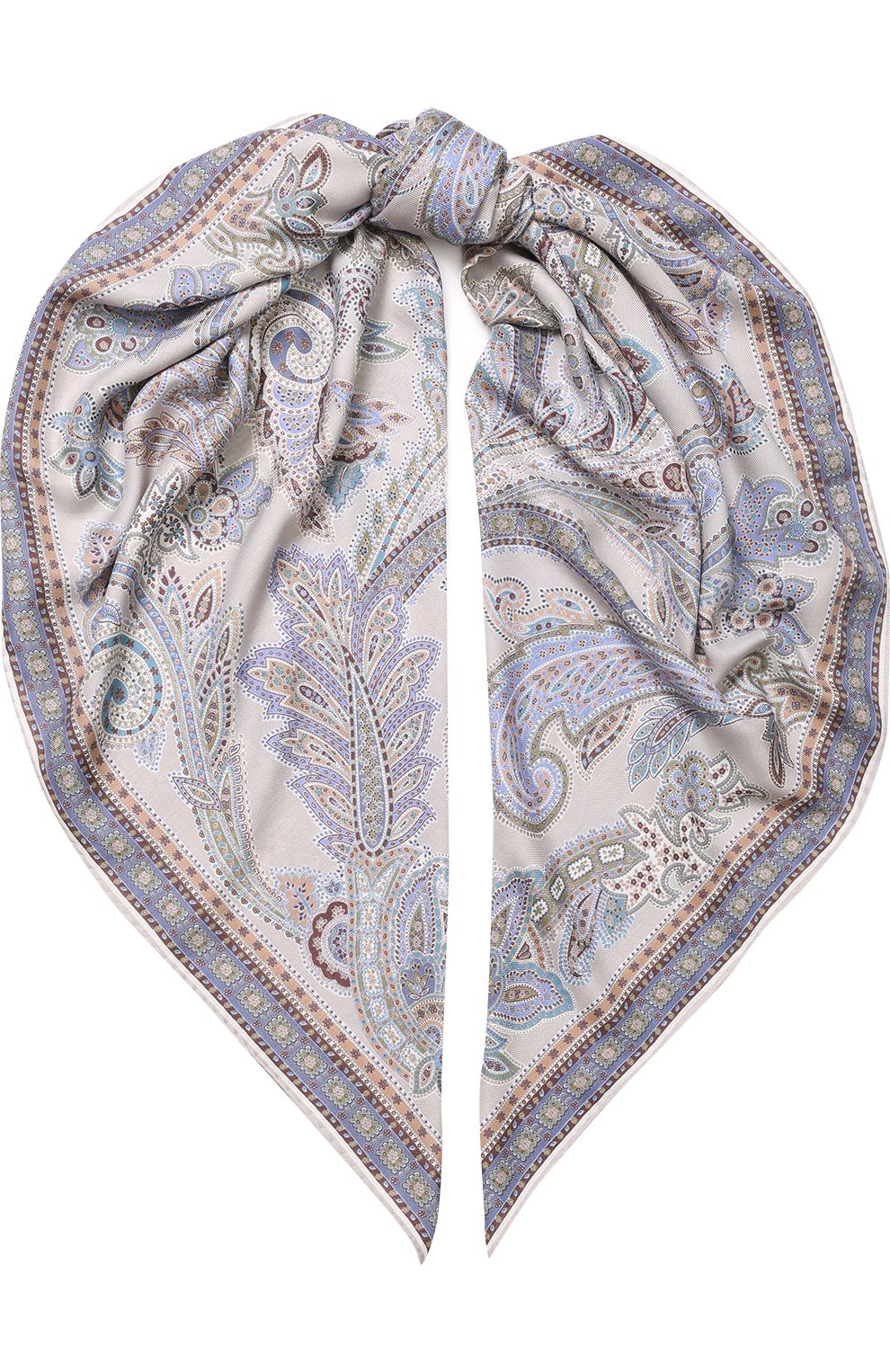 Женский светло-бежевый платок из смеси кашемира и шелка с принтом MICHELE BINDA купить в ...
