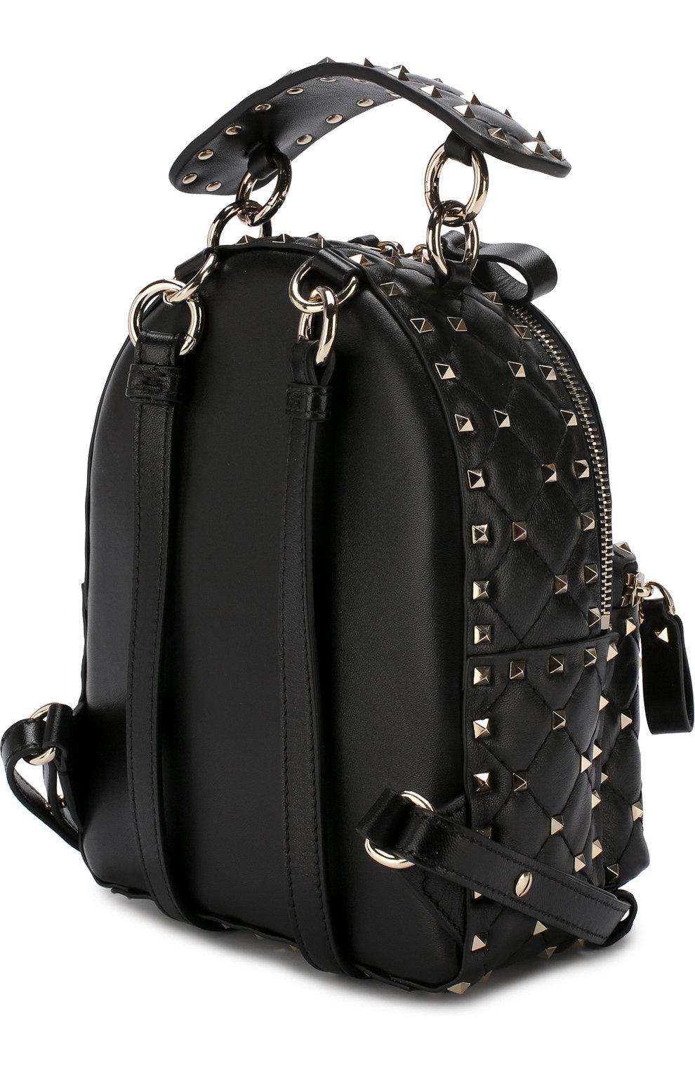 Женский черный рюкзак rockstud spike mini VALENTINO купить в интернет ...