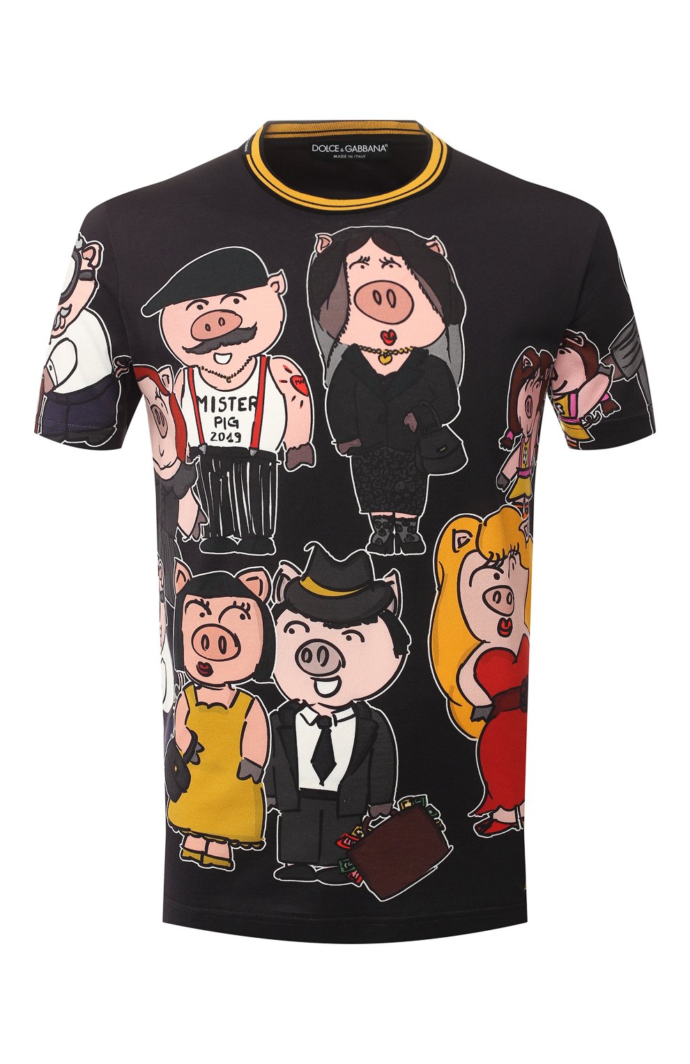 Мужская разноцветная хлопковая футболка DOLCE & GABBANA купить в ...